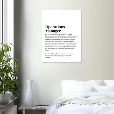 Operations Manager Definition Job Work T Wall Art Print Logistics