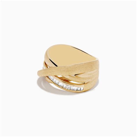Doro 14k Brushed Yellow Gold Diamond Crossover Ring 039 Tcw