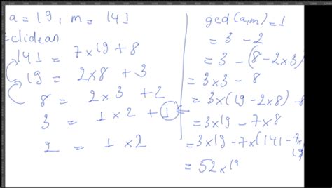 SOLVED Find An Inverse Of A Modulo M For Each Of These Pairs Of Relatively Prime Integers Using