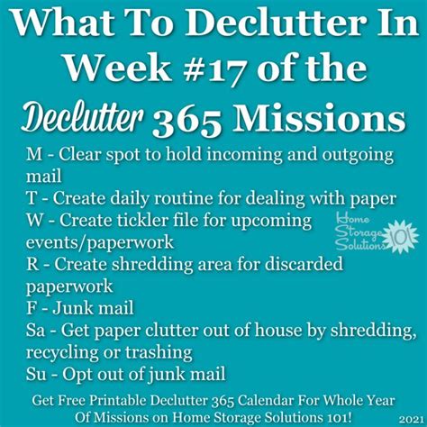 April Declutter 365 Calendar 15 Minute Daily Missions For Month Declutter Home Storage