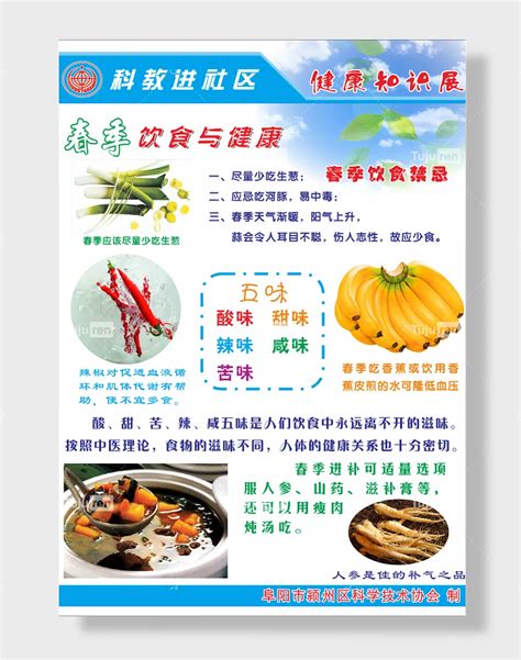 饮食与健康春季饮食禁忌健康知识展春节海报展板素材模板下载 图巨人