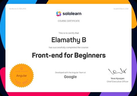 Frontend Sololearn Html Css Javascript Angular Elamathy B