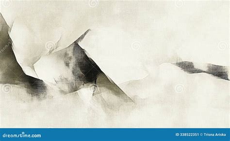 Abstract Monochromatic Composition With Soft Textures And Flowing