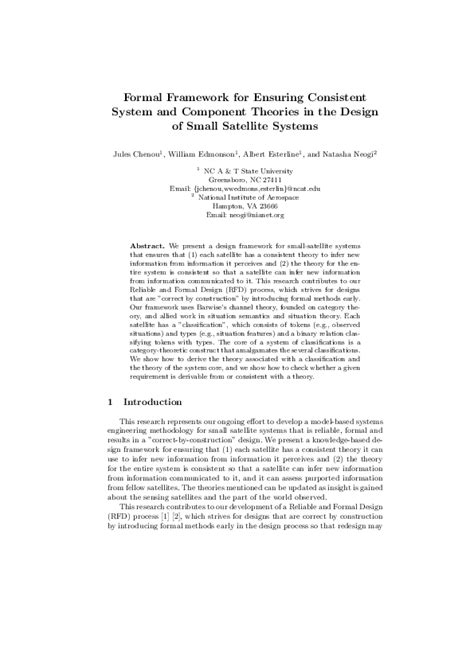 pdf formal framework for ensuring consistent system and component