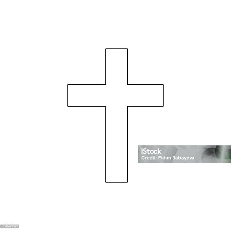 종교 상징 가톨릭 개요 아이콘입니다 종교 기호 그림의 요소입니다 표시 및 기호 아이콘은 웹 로고 모바일 앱 Ui Ux에 사용할 수 있습니다 0명에 대한 스톡 벡터 아트 및