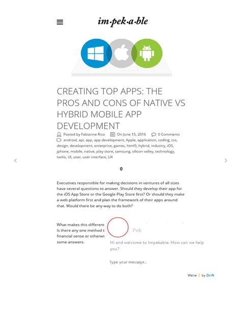 Pros And Cons Of Native Vs Hybrid Mobile App Development Pdf Mobile