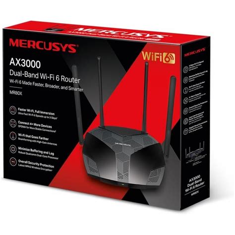 Mercusys Router Wifi 6 Ax3000 Doble Banda Qualcomm Dual Core Cpu 4