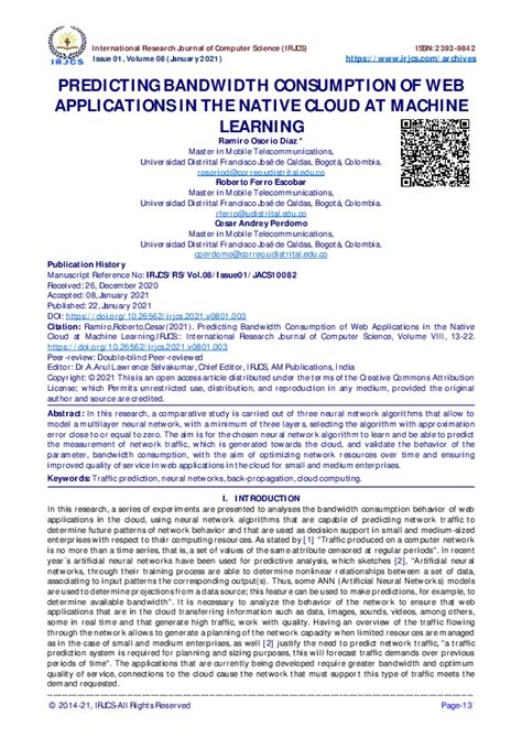 Pdf Predicting Bandwidth Consumption Of Web Applications In The Native Cloud At Machine Learning