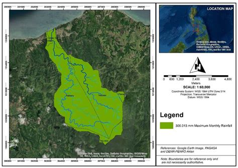 Nabaoy River Watershed Raster Map Of Rainfall Layer Download