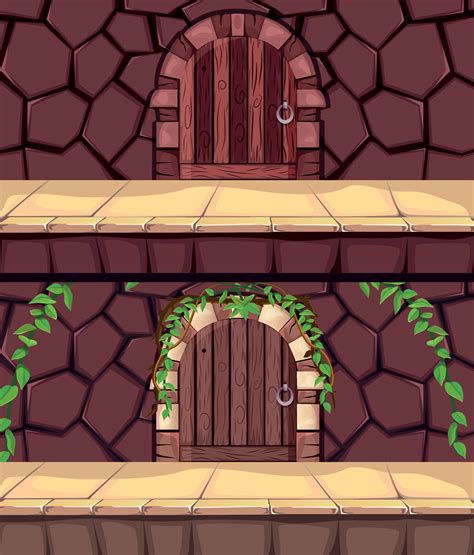 game background cartoon vector the door to the next level video