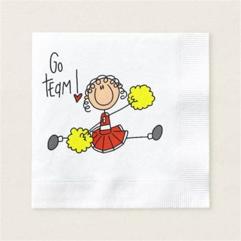 Red Go Team Cheerleader Napkin
