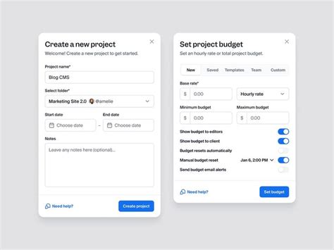 new project modal — untitled ui ui design website web app design