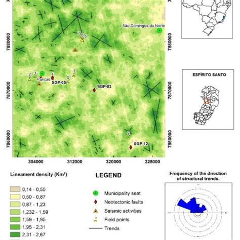 Lineament Density Map And Structural Trends Download Scientific Diagram
