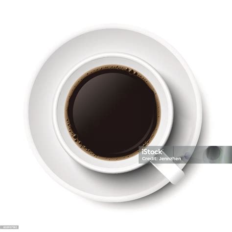 흰색 배경에 흰색 얼굴 벡터에 커피 절연 플레이트 얼굴 아래 위에서 보기 가기 0명에 대한 스톡 벡터 아트 및 기타 이미지