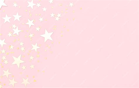 Fondo Rosa Pastel Con Estrellas Brillantes Foto Premium
