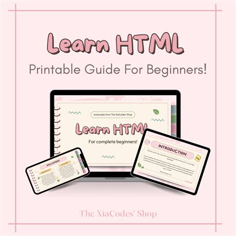 How To Learn HTML Printable Guide For Beginners