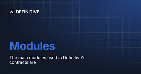 Modules DEFINITIVE