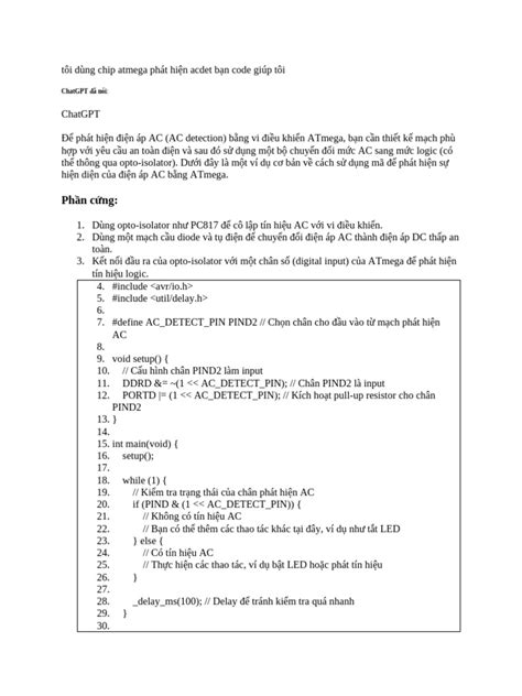 Tôi Dùng Chip Atmega Phát Hiện Acdet Bạn Code Giúp Tôi Pdf