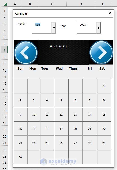 How To Create Calendar Using Vba In Excel With Easy Steps