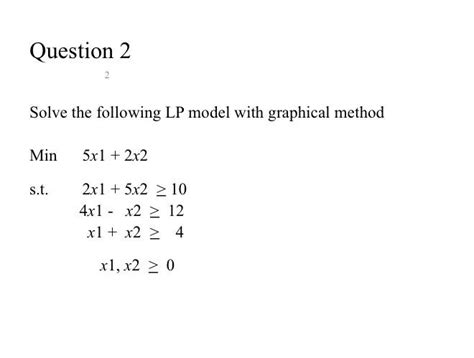 Solved Question 2 2 Solve The Following LP Model With Chegg Com