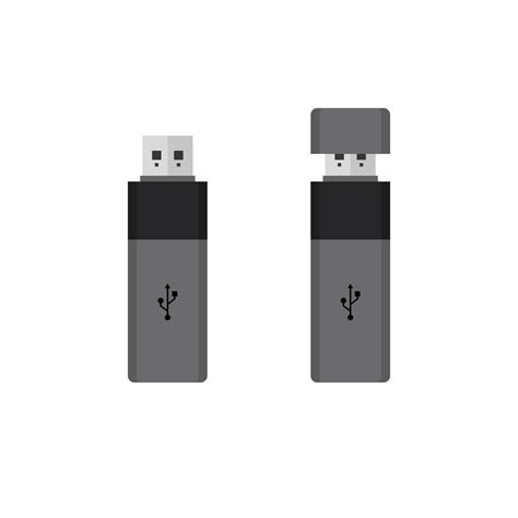 USB Flash Drive Flat Design Vector Illustration Isolated On White Background Flashdisk Vector