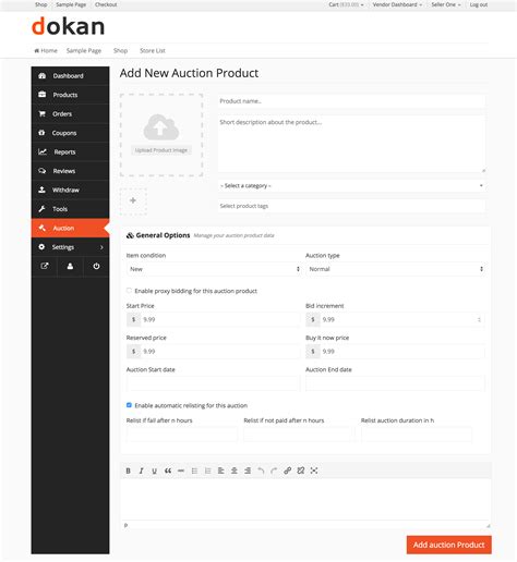 Dokan Simple Auctions Documentation How To Install And Use The Module