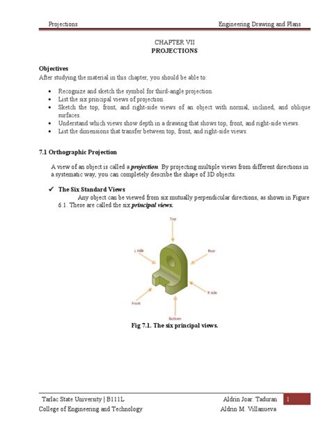 Engineering Drawing Module 7 Pdf Space Geometry