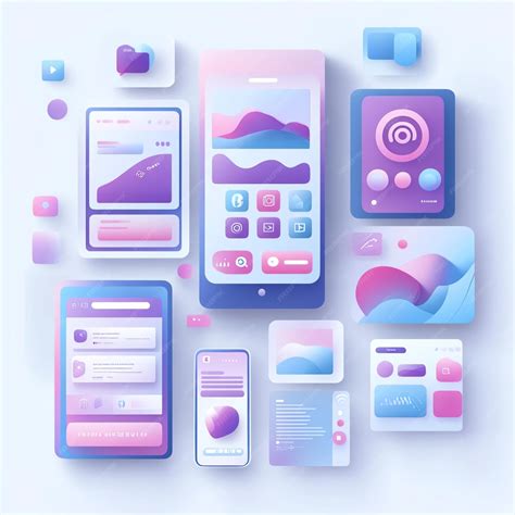 Minimalist Ui Design With Flat Icons And Sofa Premium Ai Generated Image