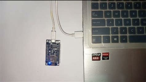 Nodemcu Connected By Usb To A Laptop B Enter The Coding In The Arduino Download Scientific
