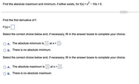 Solved Find The Absolute Maximum And Minimum If Either
