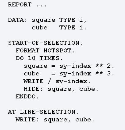 ABAP HIDE Statement SAP Stack