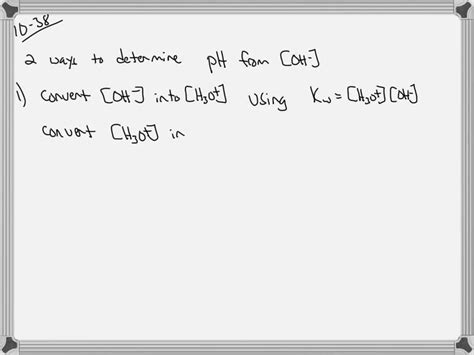 SOLVED If You Know The OH How Can You Determine The PH Of A Solution
