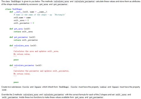 Solved The Class TwoDShape Is Given To You Below The Chegg