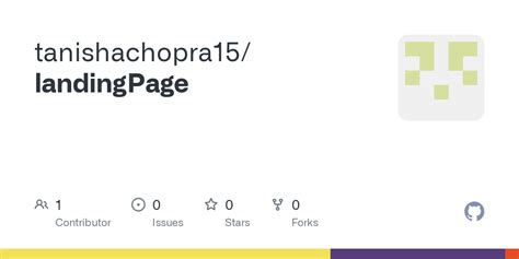 GitHub Tanishachopra LandingPage