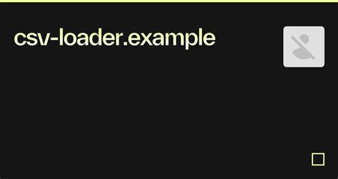 Csv Loader Example Codesandbox