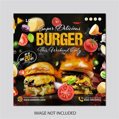 슈퍼 맛있는 포스터 디자인 템플릿이라는 단어가 포함된 버거용 버거 광고 프리미엄 Psd 파일