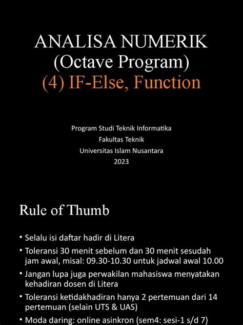 Analisa Numerik Octave Program 4 If Else Function Pdf Metode And Bahan Ajar Komputer