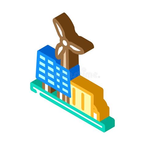 Renewable Integration Energy Isometric Icon Vector Illustration Stock Vector Illustration Of
