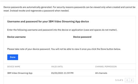 Device Passwords Ibm Video Streaming