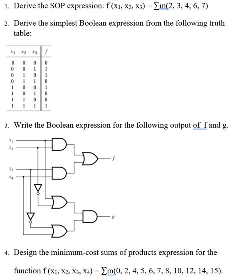 solved 1 derive the sop expression f x1 x2 x3 Σm 2