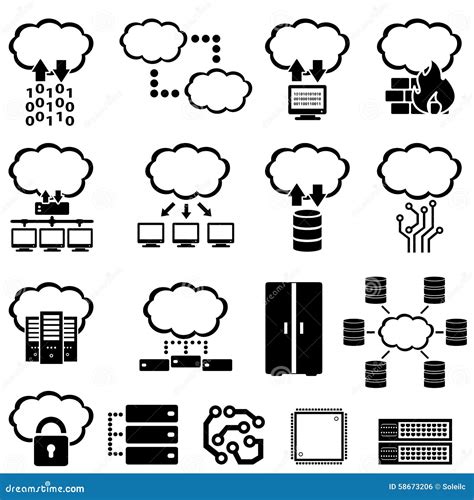 Big Data And Cloud Computing Stock Vector Illustration Of Isolated Internet 58673206