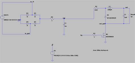 Power Electronics Ac Input Buck Converter Output Ground Oscillating