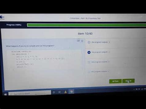 Cisco Programming Essentials In C Summary TEST CLA Answers YouTube