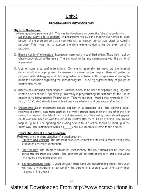 11 computer science notes ch3 programming methodology pdf computer