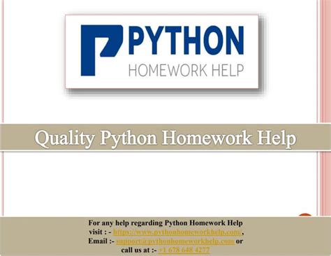 Quality Python Homework Help Ppt