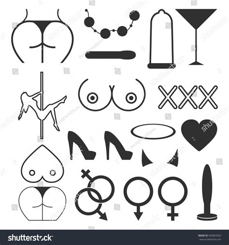 Sex Adult Xxx Black Vector Elements Stock Vector Royalty Free
