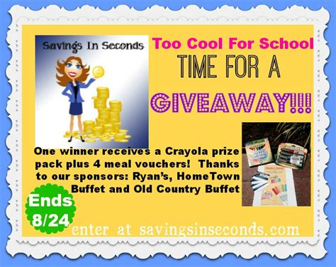 Too Cool For School giveaway - enter at savingsinseconds.com - Savings ...
