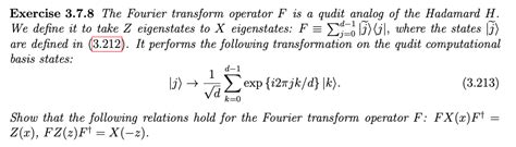 Solved Exercise 378 The Fourier Transform Operator F Is A