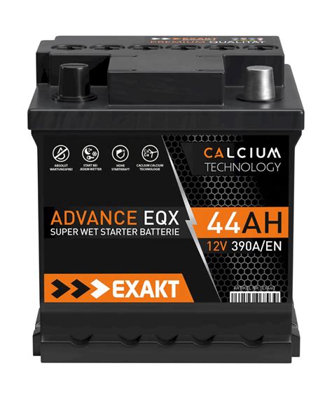 Exakt Advance Eqx Autobatterie 12v 44ah Starterbatterie