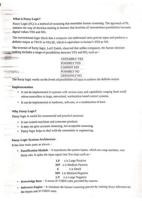 Module Fuzzy Logic Computer Science Studocu